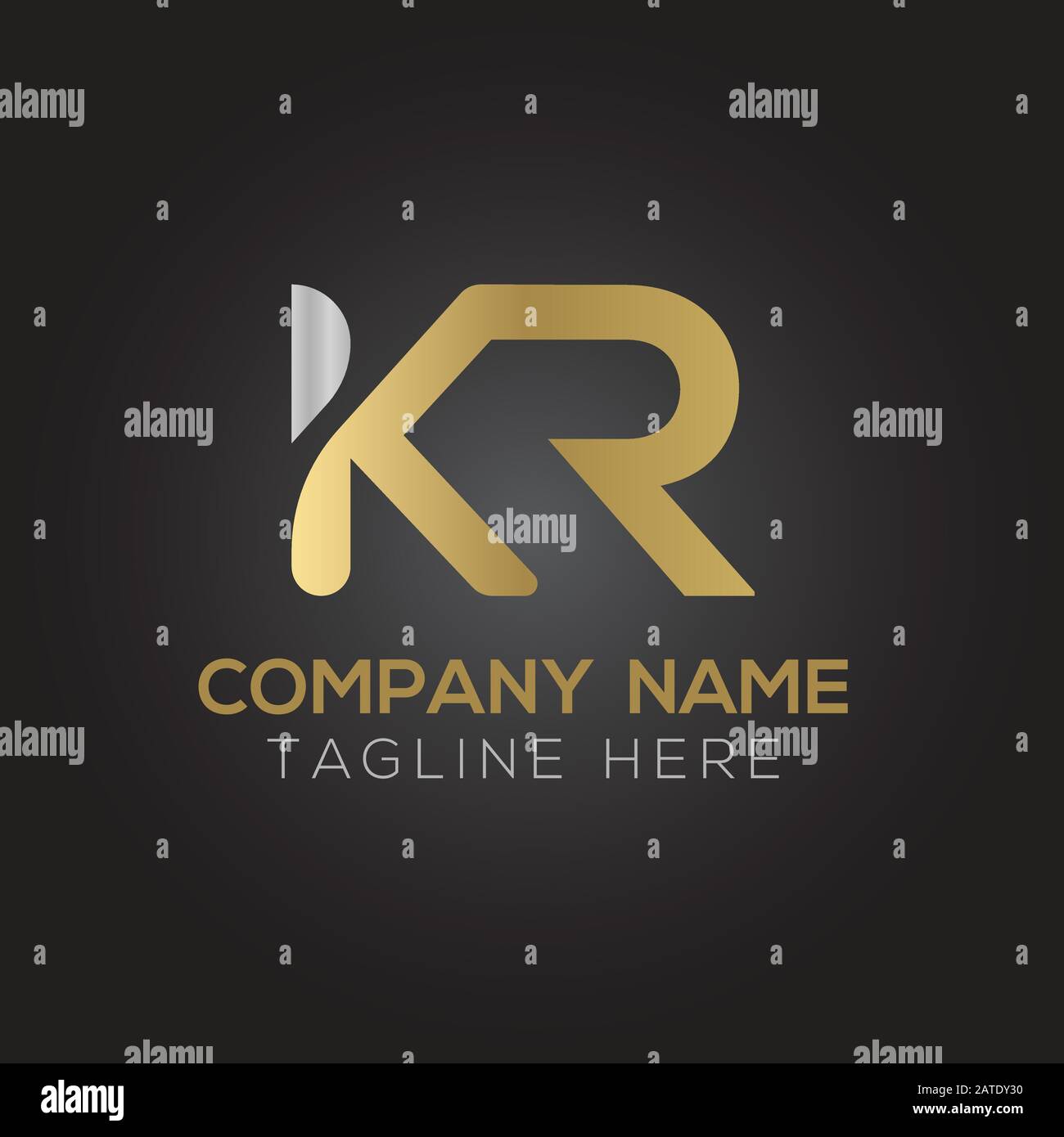Initial ALphabet KR Logo Design vector Template. Abstract Letter KR ...