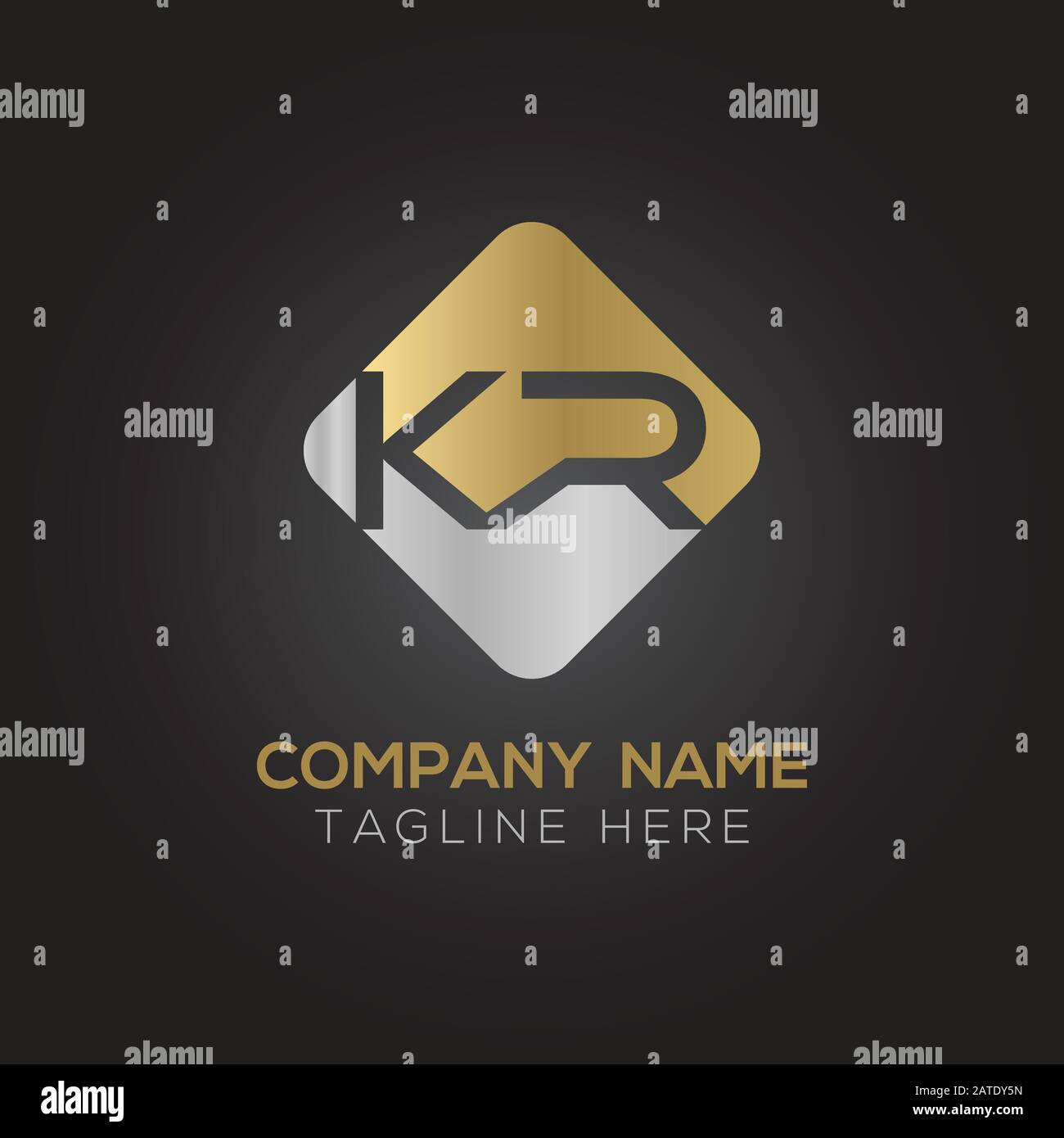 Initial ALphabet KR Logo Design vector Template. Abstract Letter KR ...