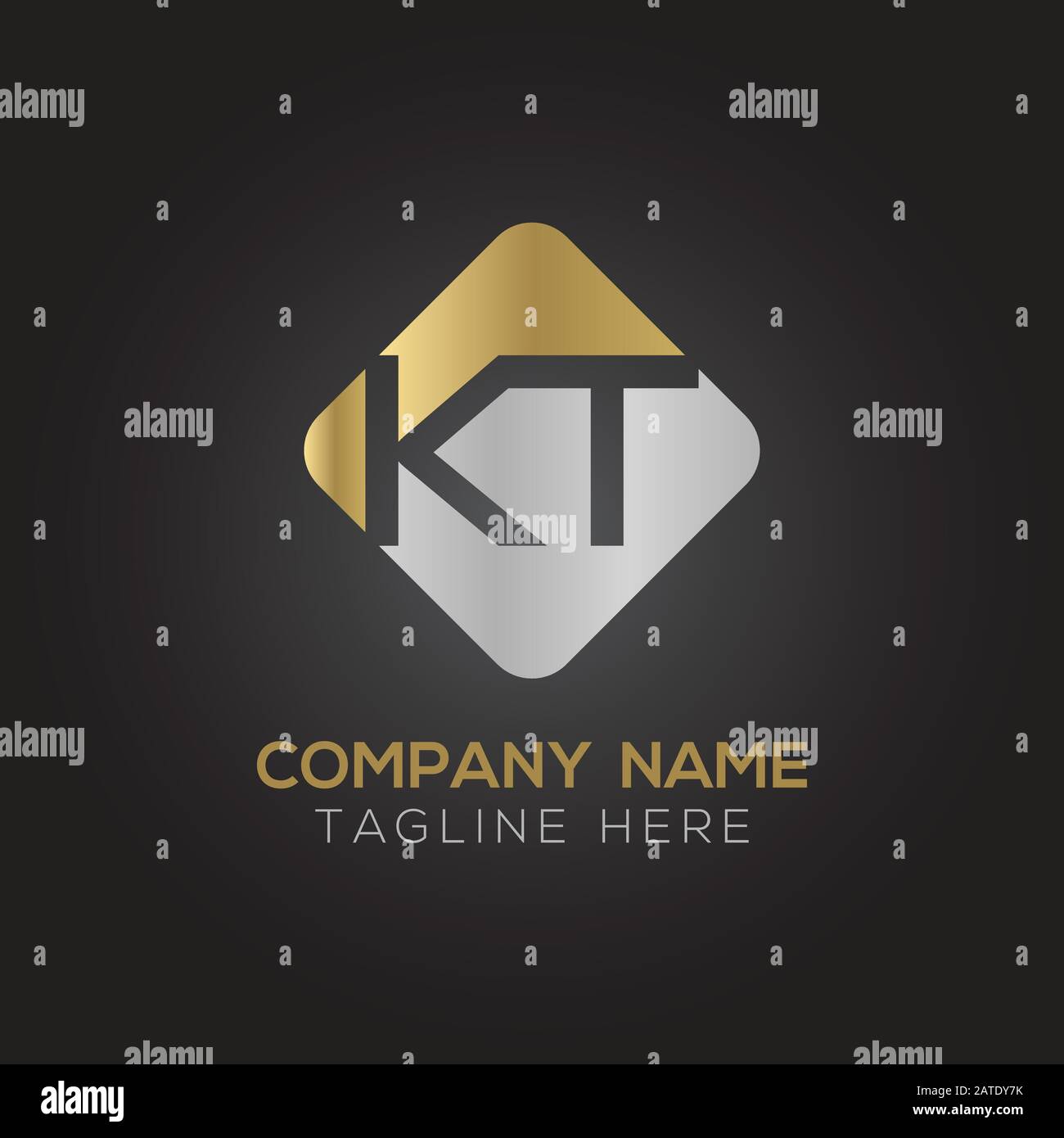 Initial ALphabet KT Logo Design vector Template. Abstract Letter KT Linked Logo Stock Vector ...