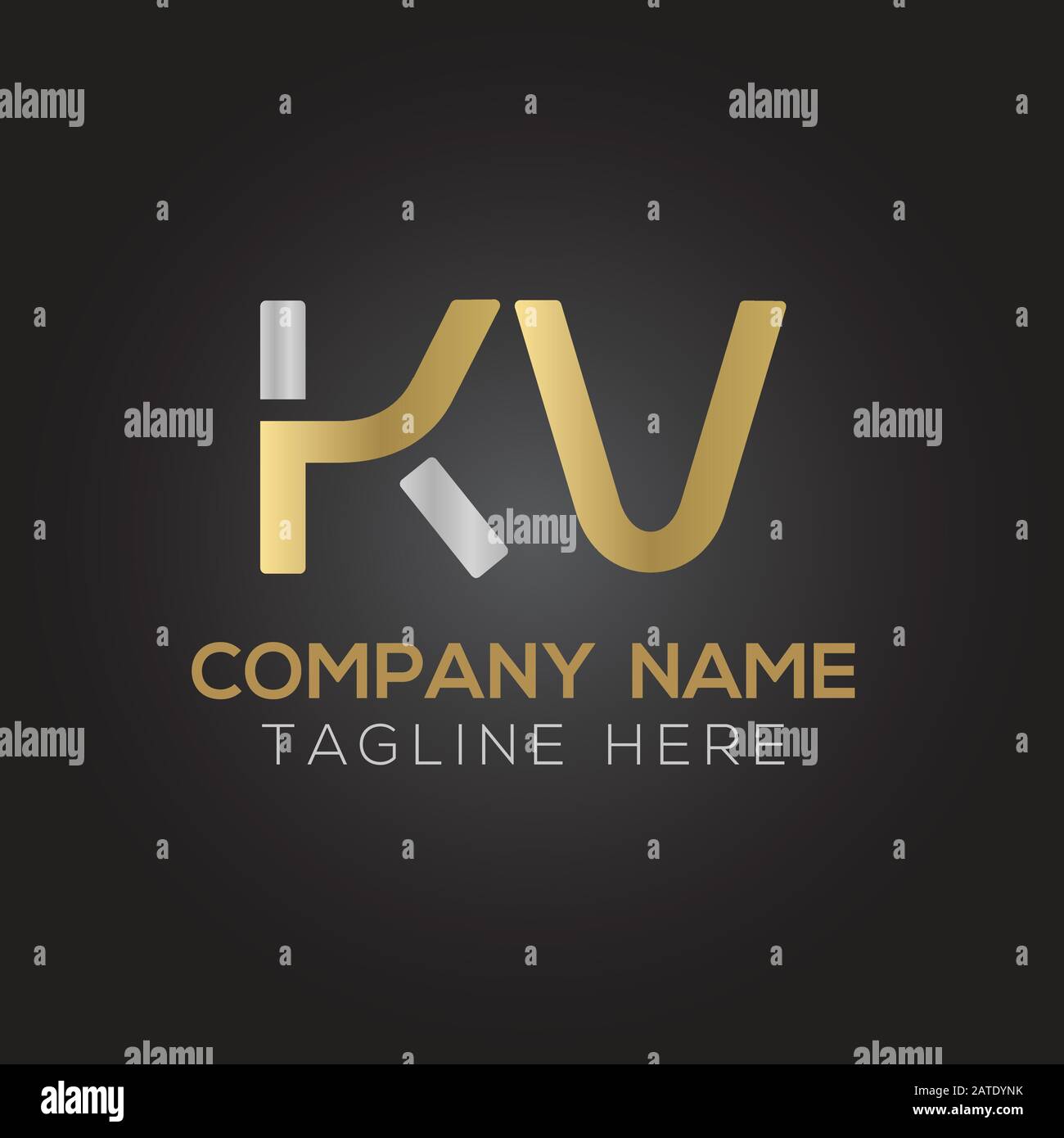 Initial ALphabet KV Logo Design vector Template. Abstract Letter KV ...