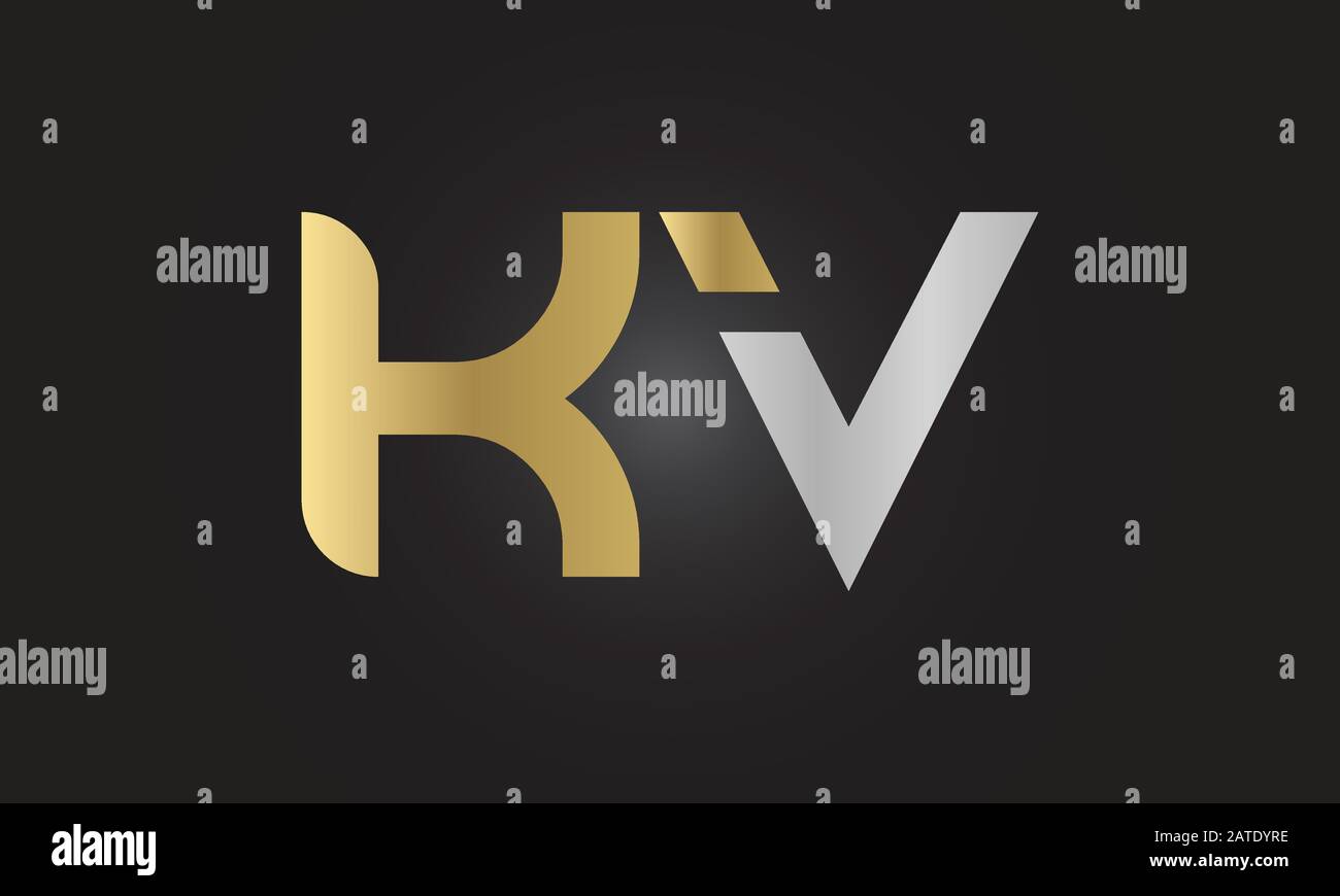 Initial ALphabet KV Logo Design vector Template. Abstract Letter KV ...