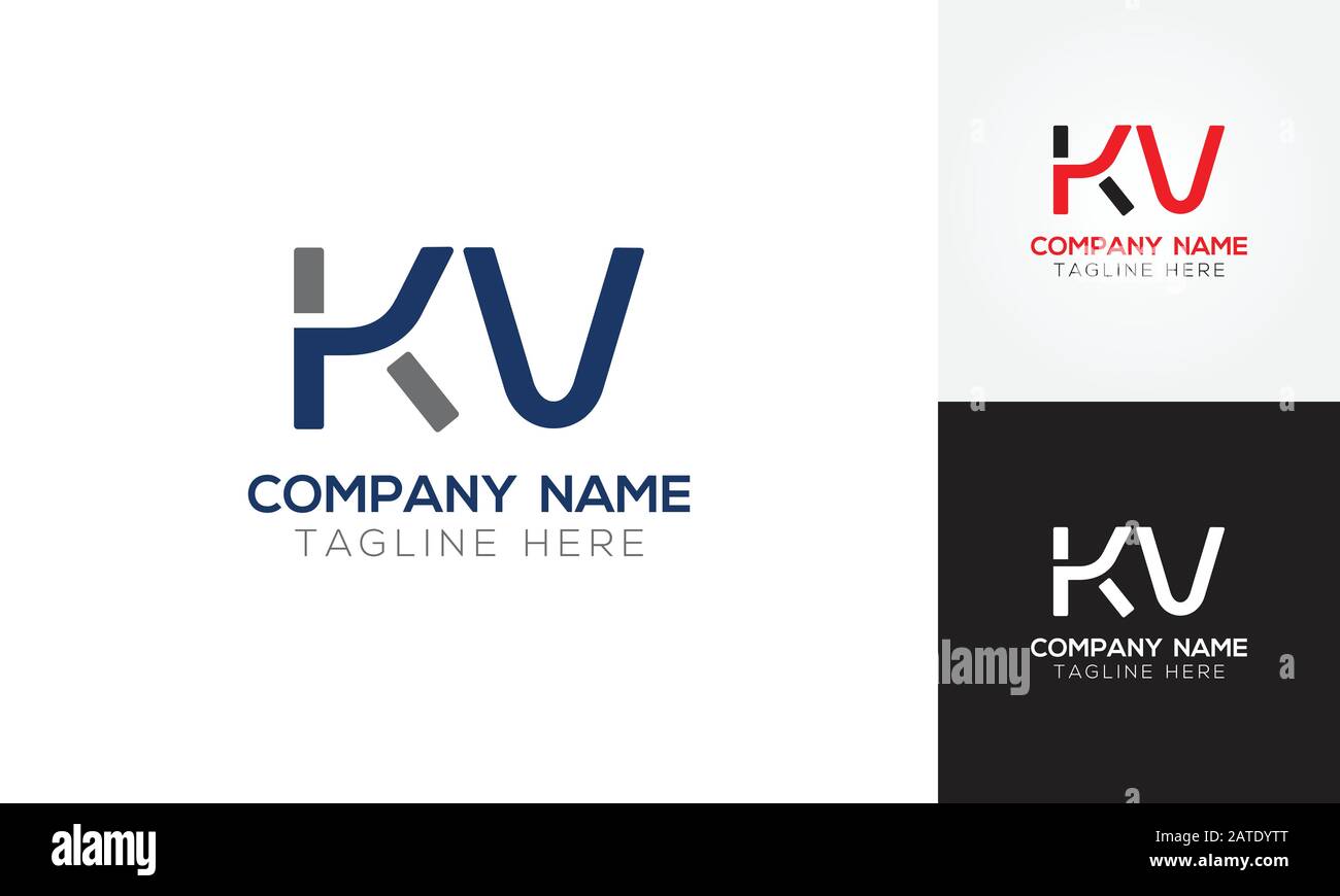 Initial ALphabet KV Logo Design vector Template. Abstract Letter KV ...