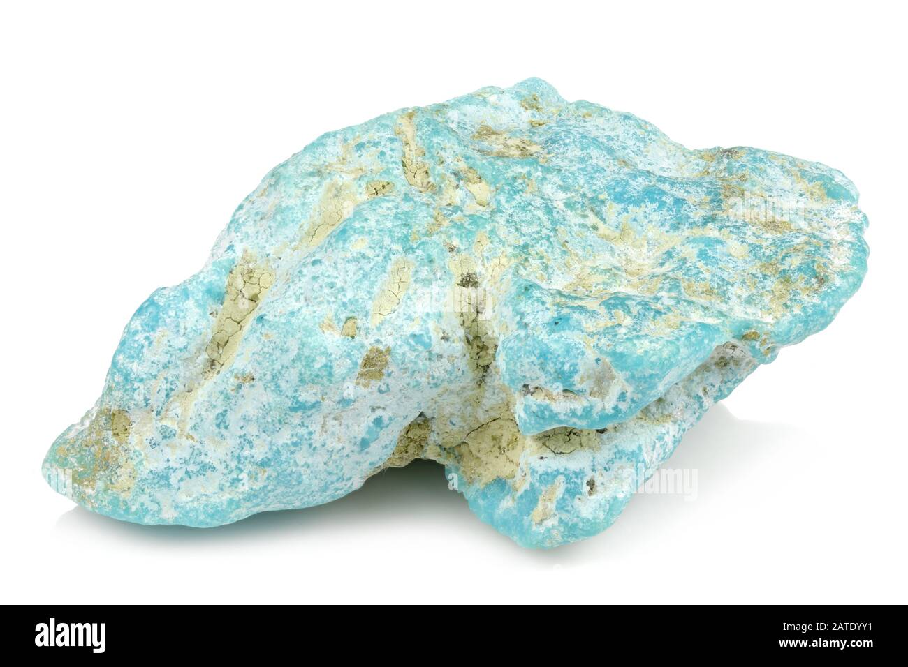 turquoise from Sleeping Beauty Mine, Arizona isolated on white ...