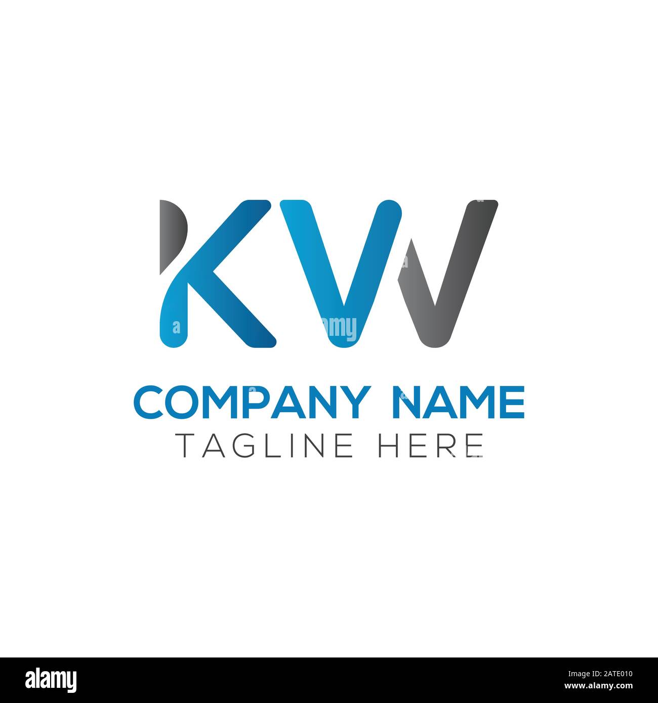 Initial ALphabet KW Logo Design vector Template. Abstract Letter KW ...