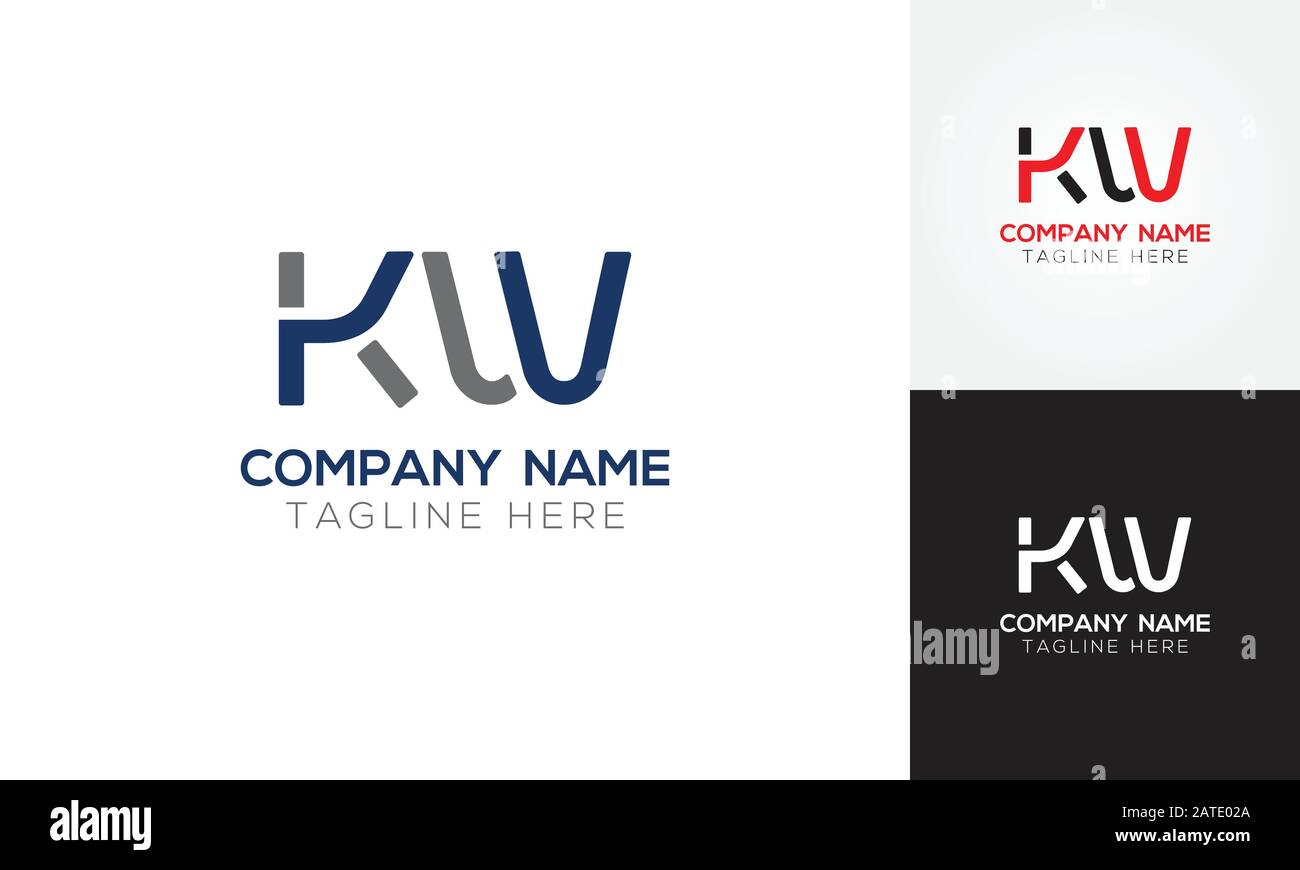 Initial ALphabet KW Logo Design vector Template. Abstract Letter KW ...