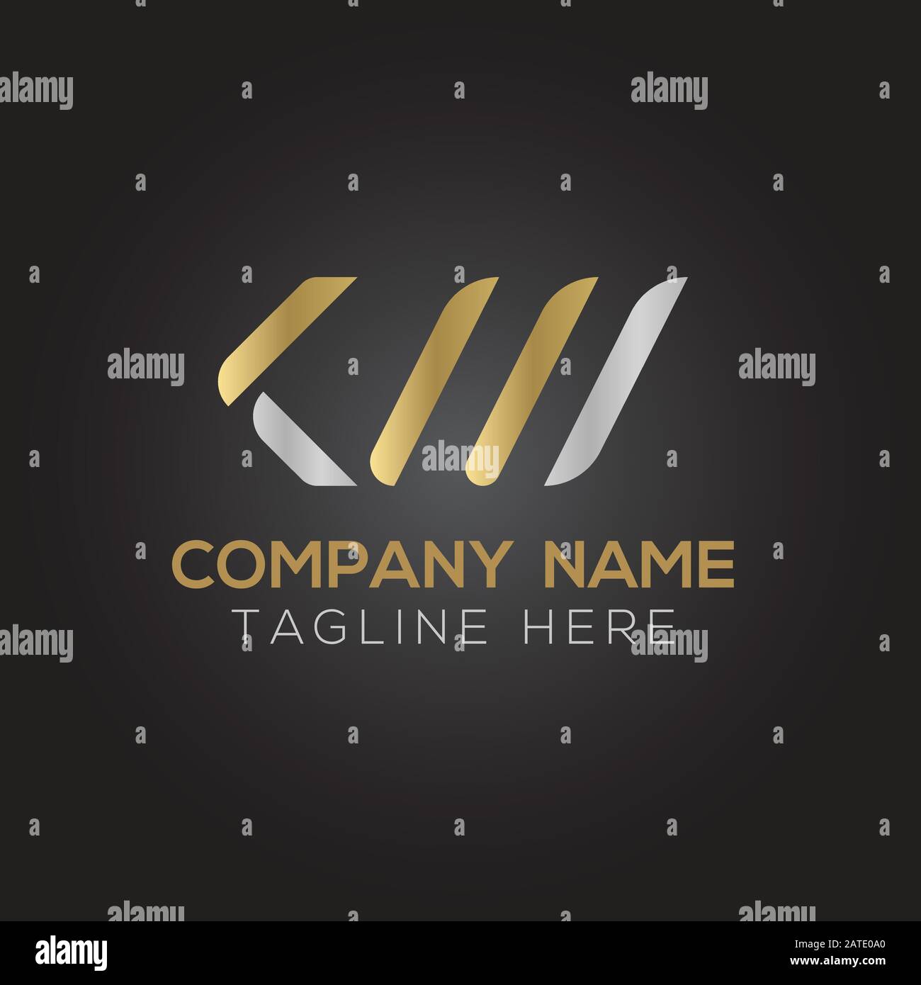 Initial ALphabet KW Logo Design vector Template. Abstract Letter KW ...