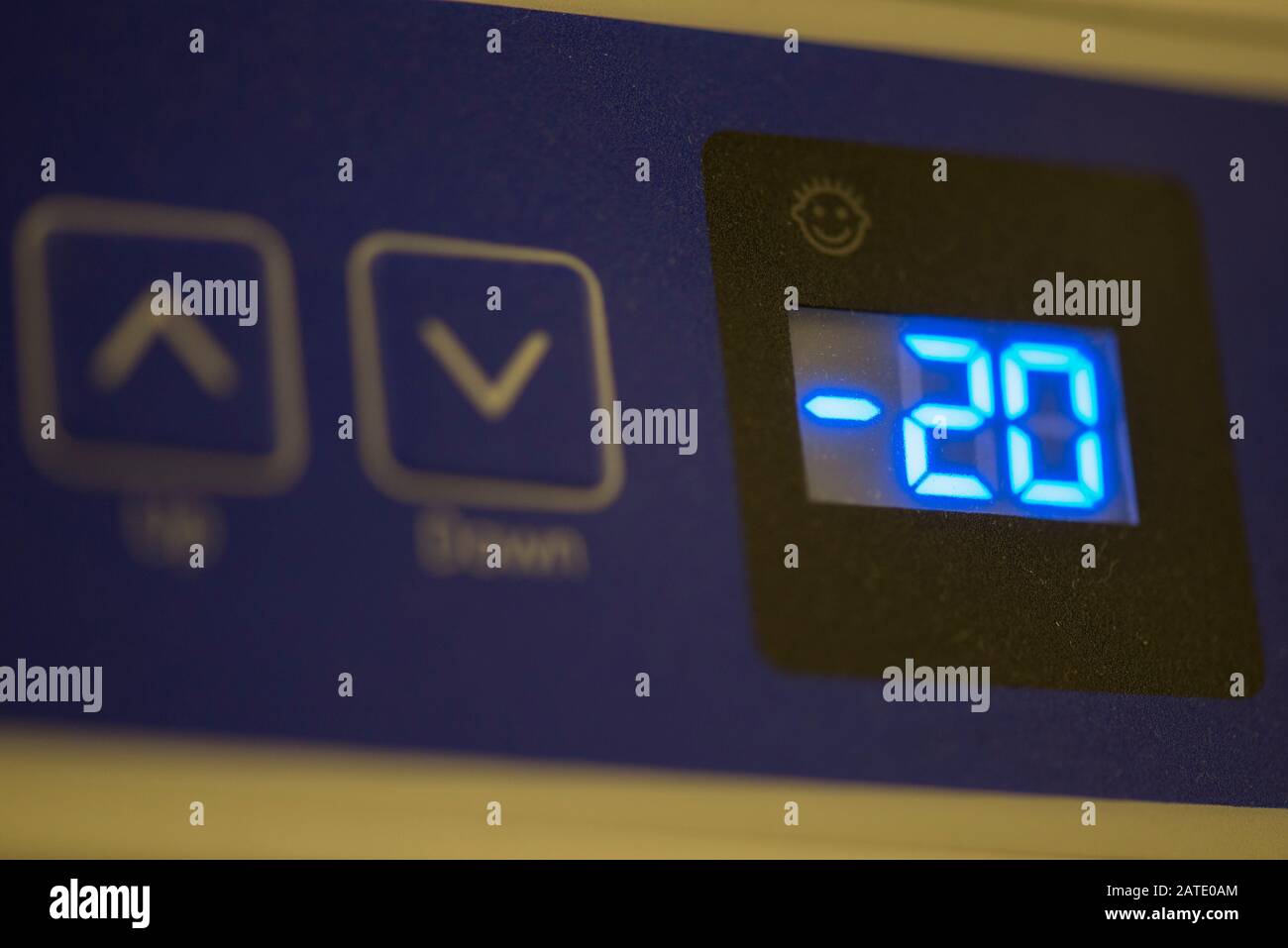 temperature display on a laboratory freezer Stock Photo - Alamy