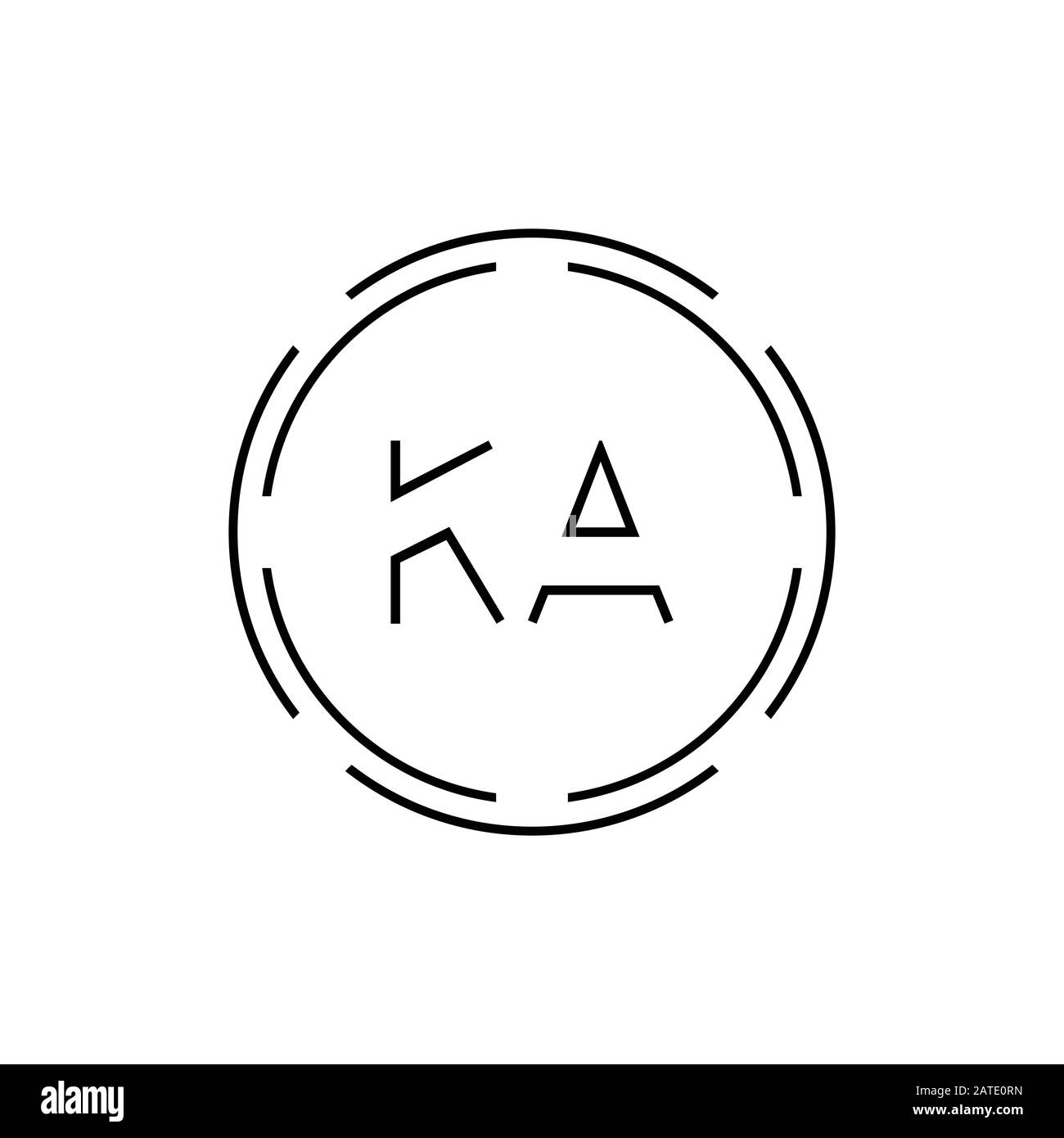 Initial Letter KA Logo Design vector Template. Abstract Letter KA Linked Logo Design Stock ...