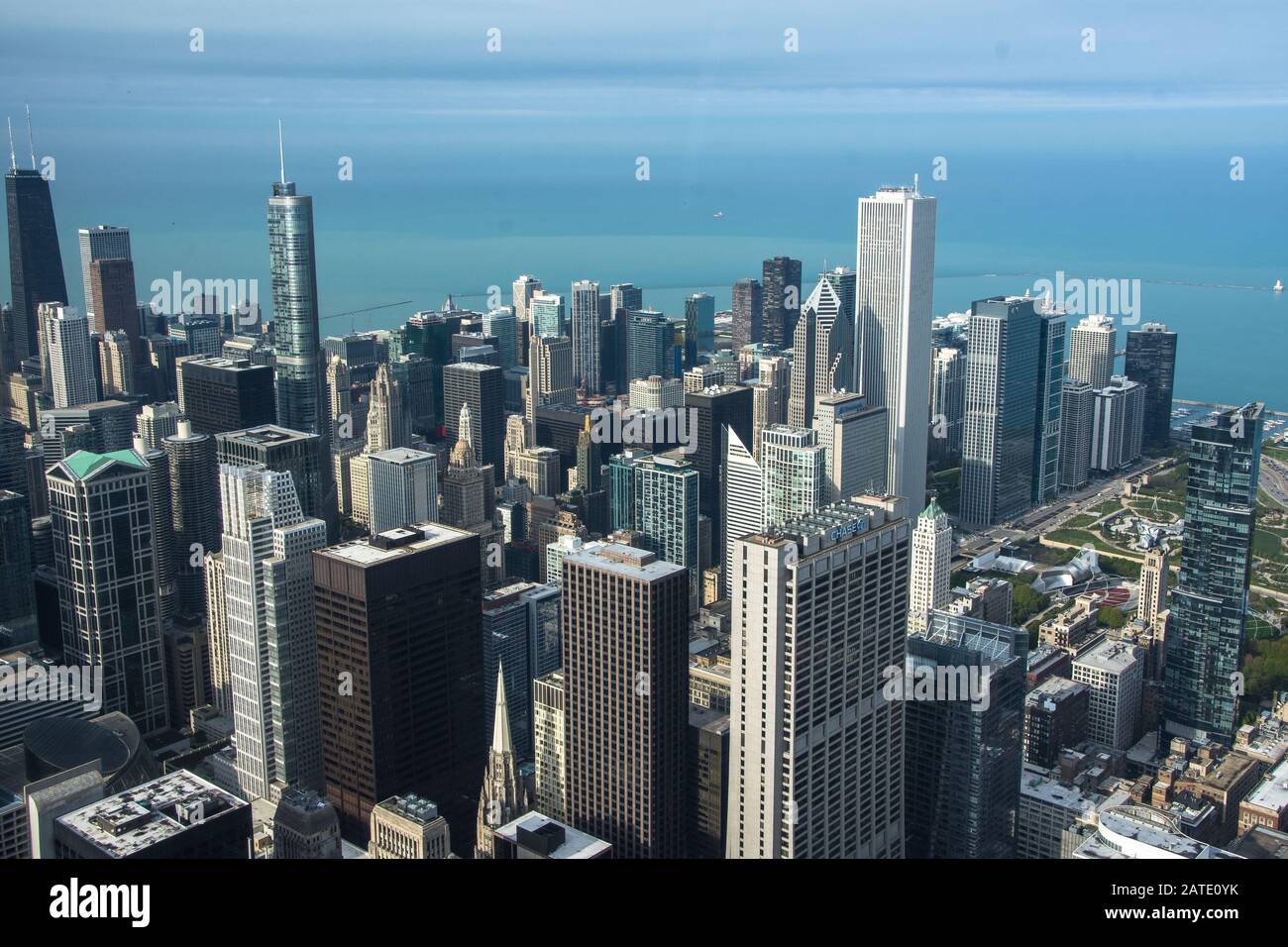Aerial view chicago skyline on hi-res stock photography and images - Alamy