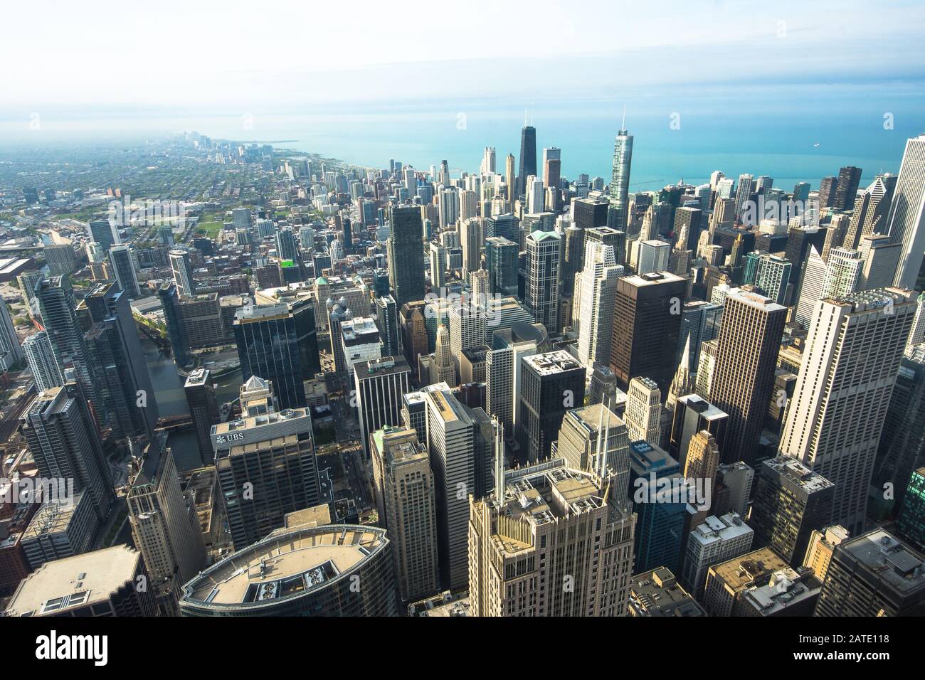 Chicago downtown aerial hi-res stock photography and images - Alamy