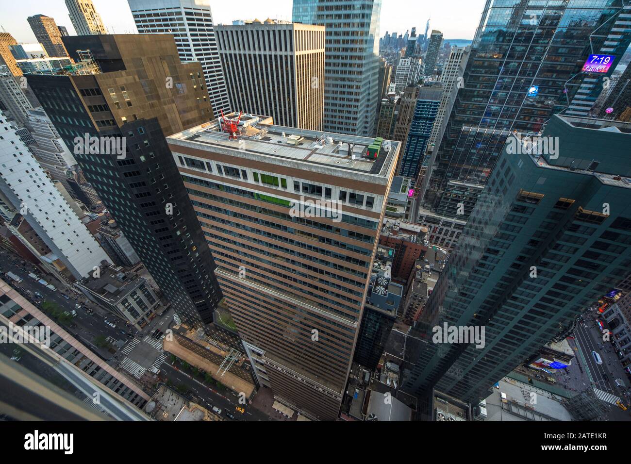 Low Angle Architectural View of Modern Glass Skyscrapers, Manhattan ...