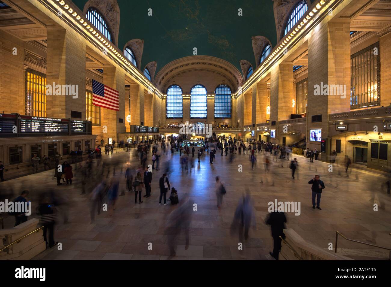Inside view of the main hall of Grand Central Terminal Station with ...