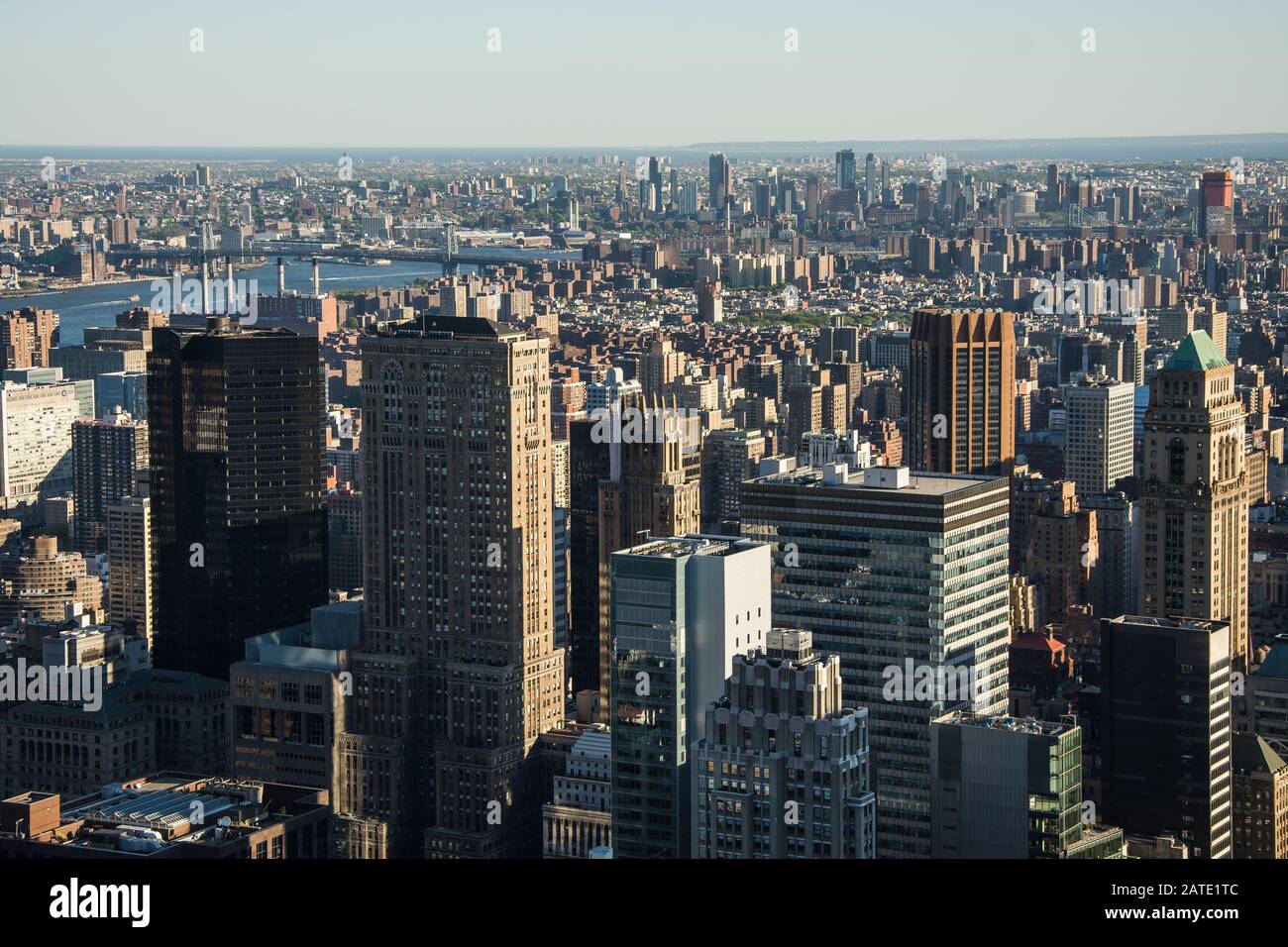 Low Angle Architectural View of Modern Glass Skyscrapers, Manhattan ...