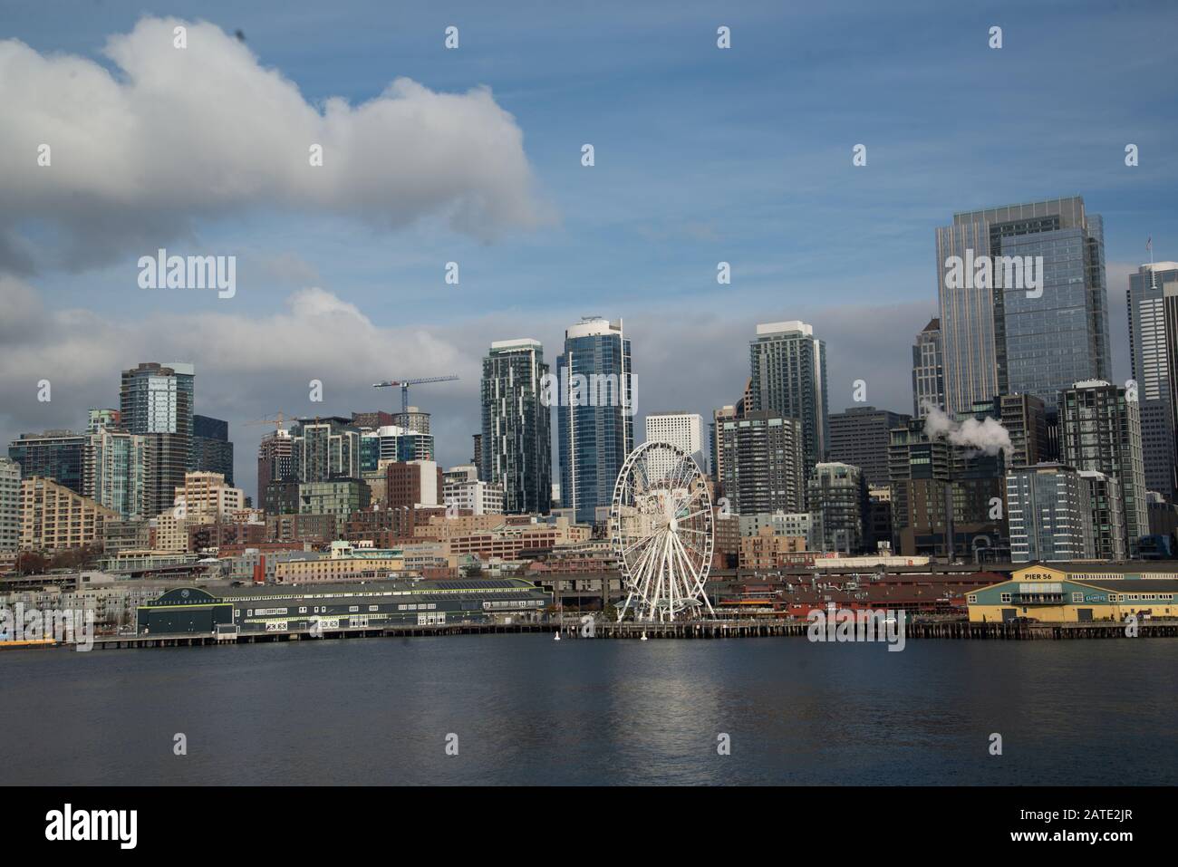 Seattle downtown skyline at sunny day with modern buildings Stock Photo ...