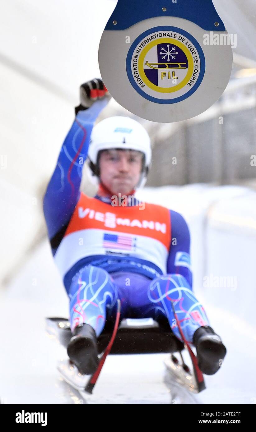 Oberhof, Germany. 02nd Feb, 2020. Luge World Cup, Relay: Tucker West ...