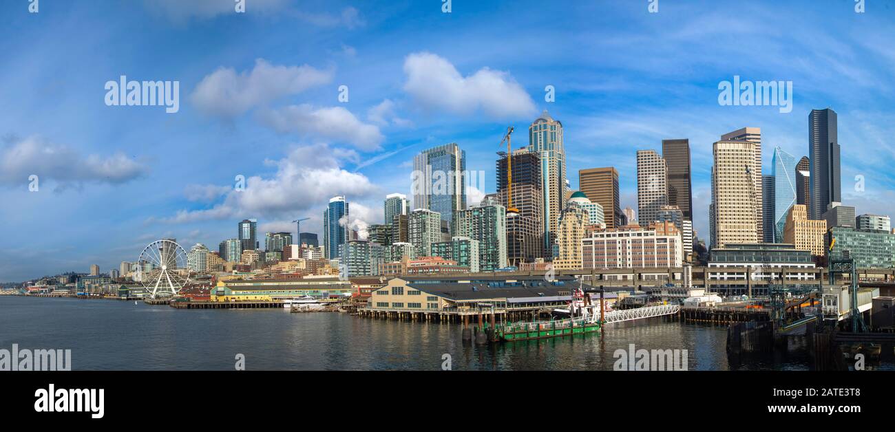Panoramic Image of the city of Seattle, USA Stock Photo - Alamy