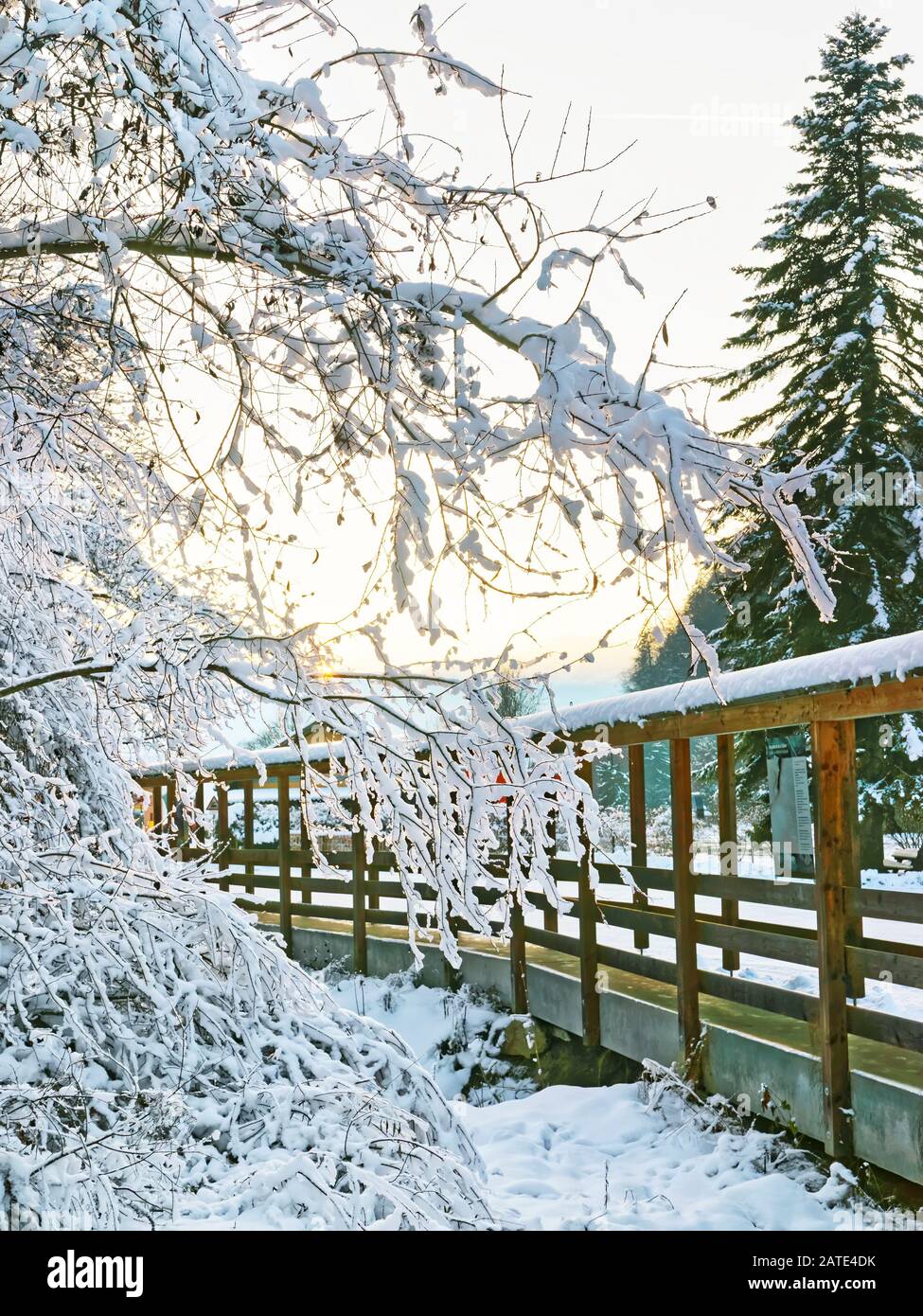 Winter and Snow covered Salt Mining Complex in Switzerland Stock Photo ...