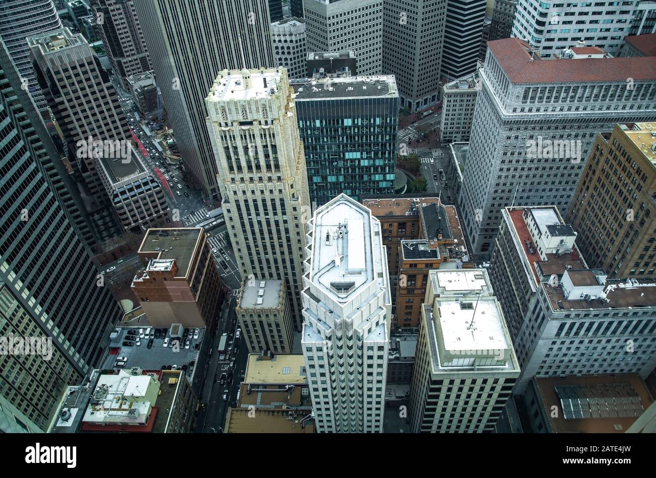 Highrises in San Francisco's Financial District, photographed from a ...