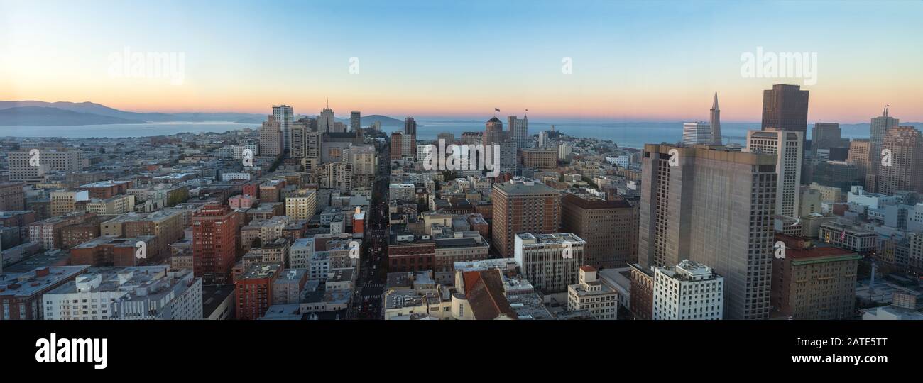 San Francisco. Image of San Francisco skyline at sunset time Stock ...