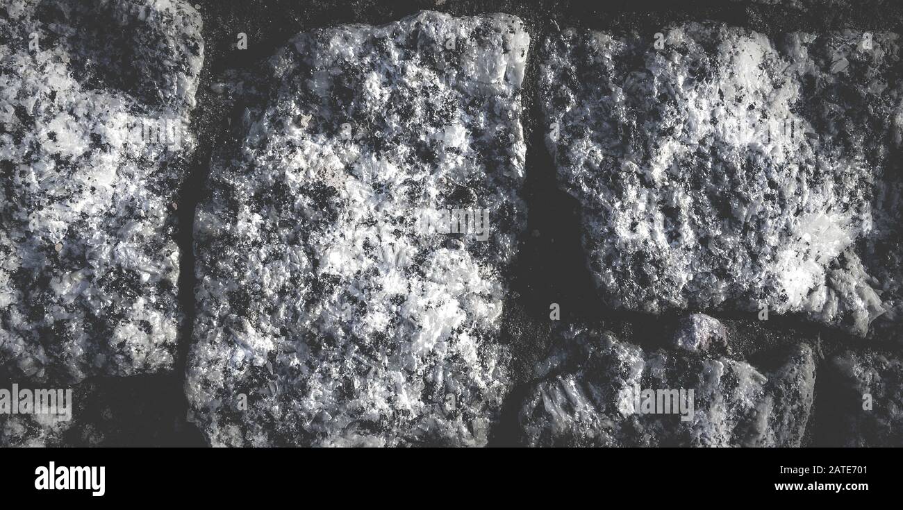 Tiles, road and paving concept - Old rustic stone pavement textured ...