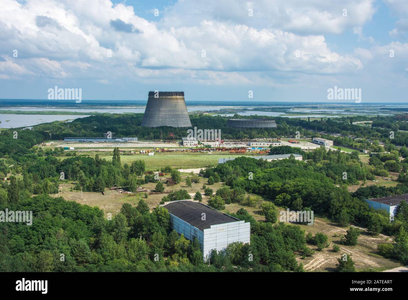 Aerial. Unfinished Cooling Tower Of The Chernobyl Nuclear Power Plant ...