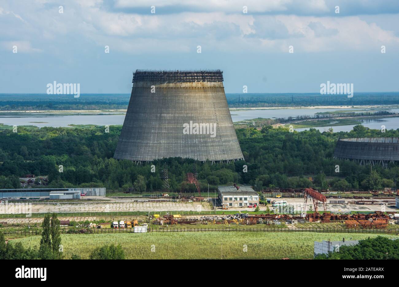 Aerial. Unfinished Cooling Tower Of The Chernobyl Nuclear Power Plant ...