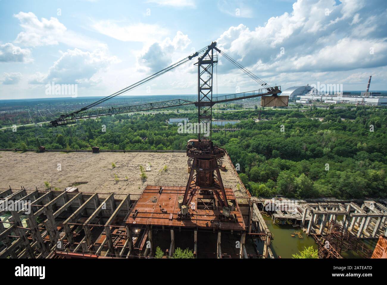 Aerial. Unfinished Cooling Tower Of The Chernobyl Nuclear Power Plant ...