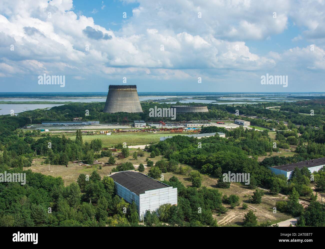 Aerial. Unfinished Cooling Tower Of The Chernobyl Nuclear Power Plant ...