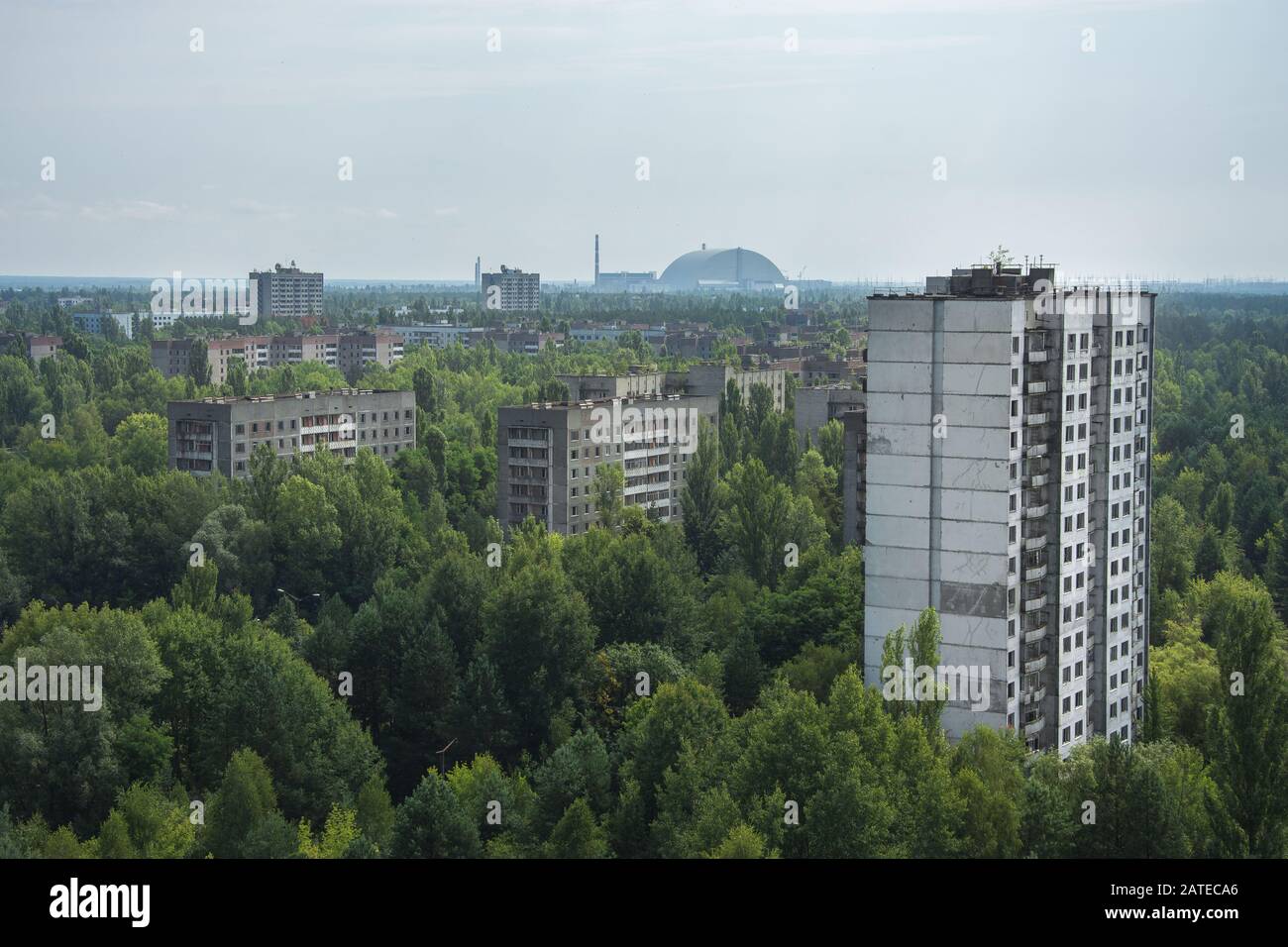 Central square in abandoned Pripyat city in Chernobyl Exclusion Zone ...