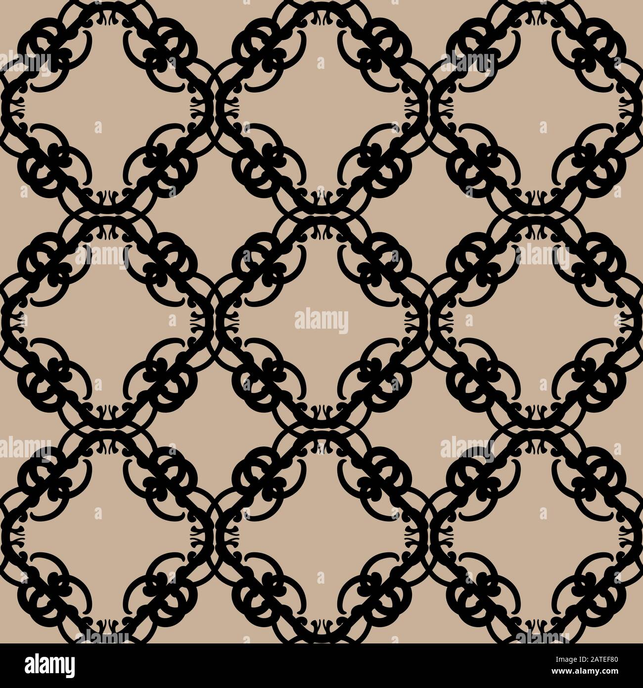 Retro seamless pattern in black and beige colors in middle eastern ...