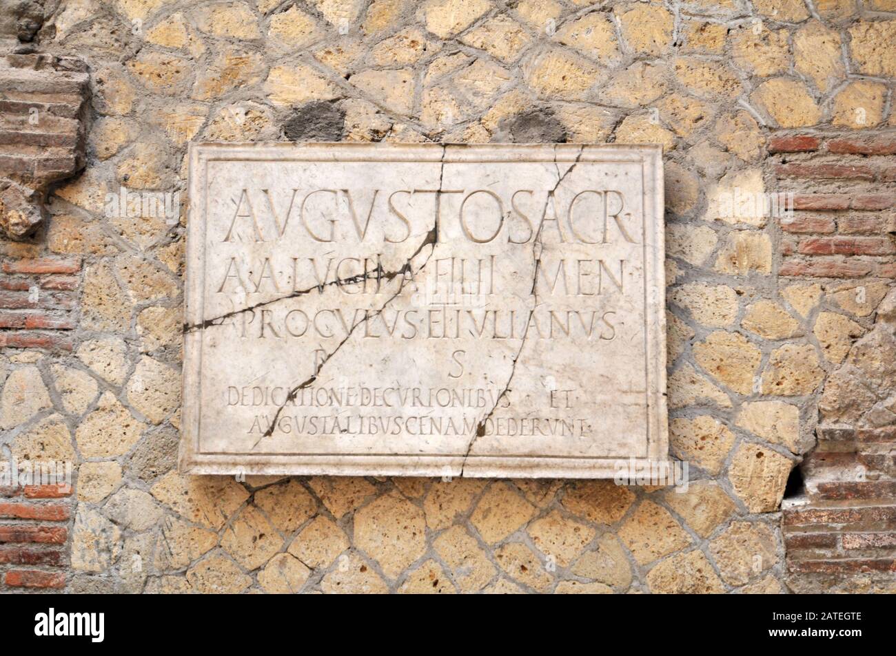 Italy, Naples, Herculaneum Plaque with Inscription Honouring the ...