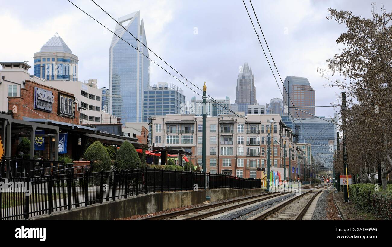 A Charlotte, North Carolina Rapid Transit station Stock Photo - Alamy