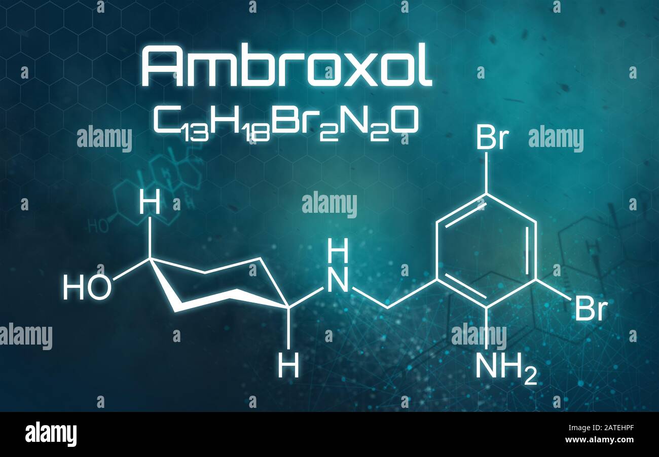 Chemical formula of Ambroxol on a futuristic background Stock Photo - Alamy