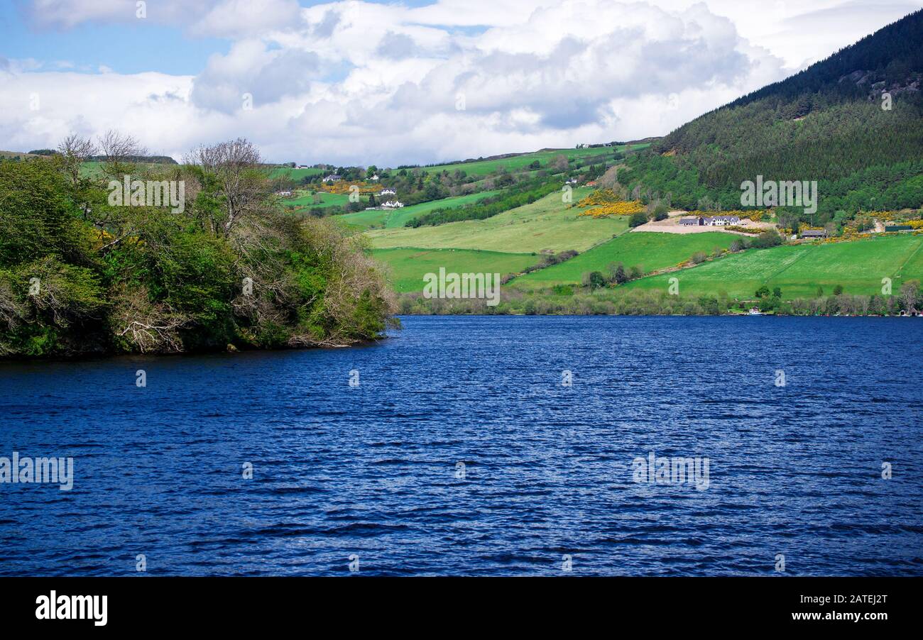 Countryside view on Lake of Loch Ness in Scotland Stock Photo - Alamy