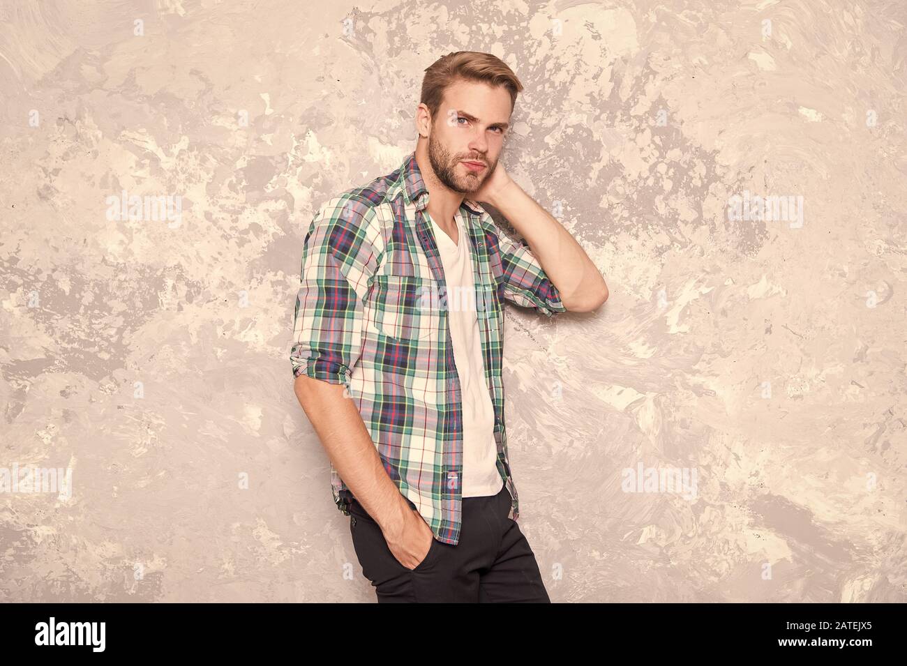 Feeling comfortable. Fashion store. Menswear and fashionable clothing ...