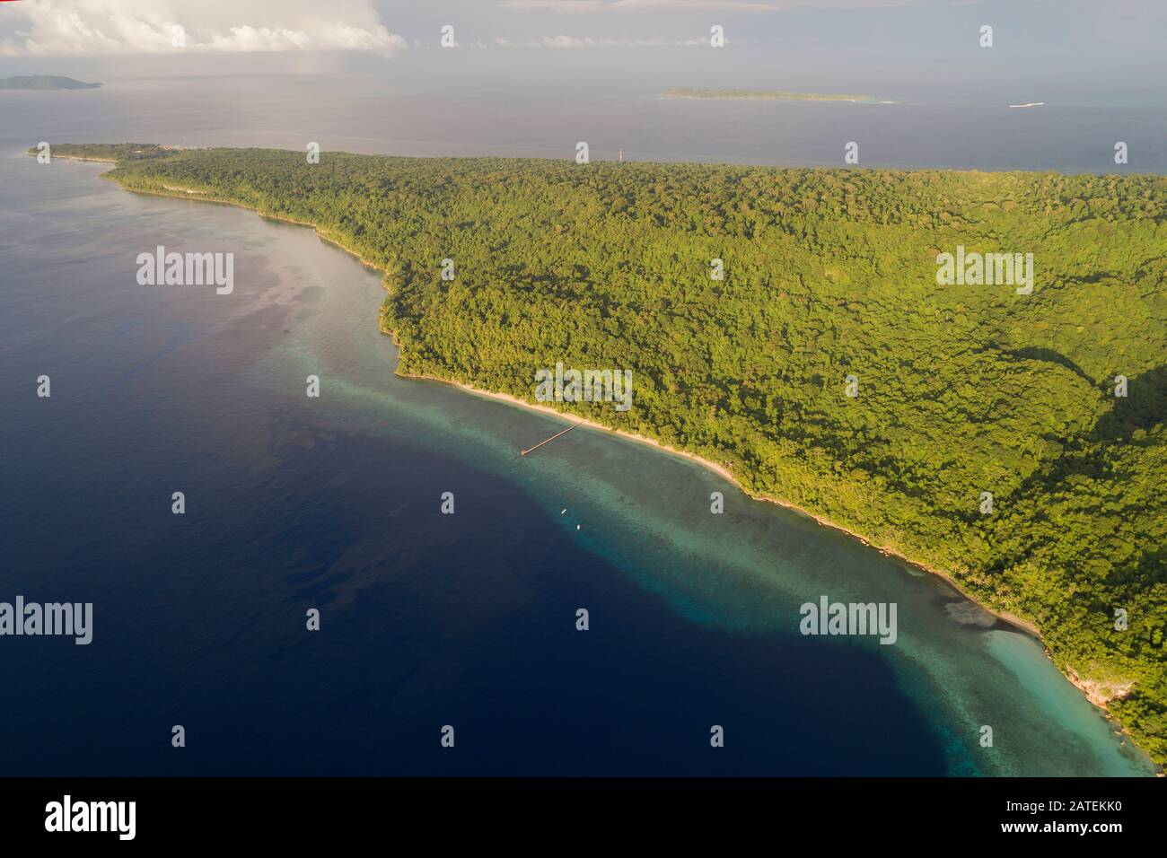 Aerial view of the Island Selayar, Sulawesi, Indonesia, Flores Sea ...