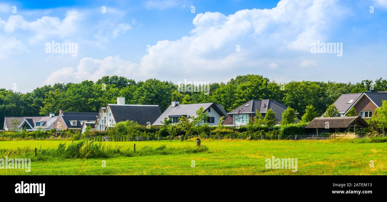 countryside houses with a big grass pasture in bergen op zoom, The ...
