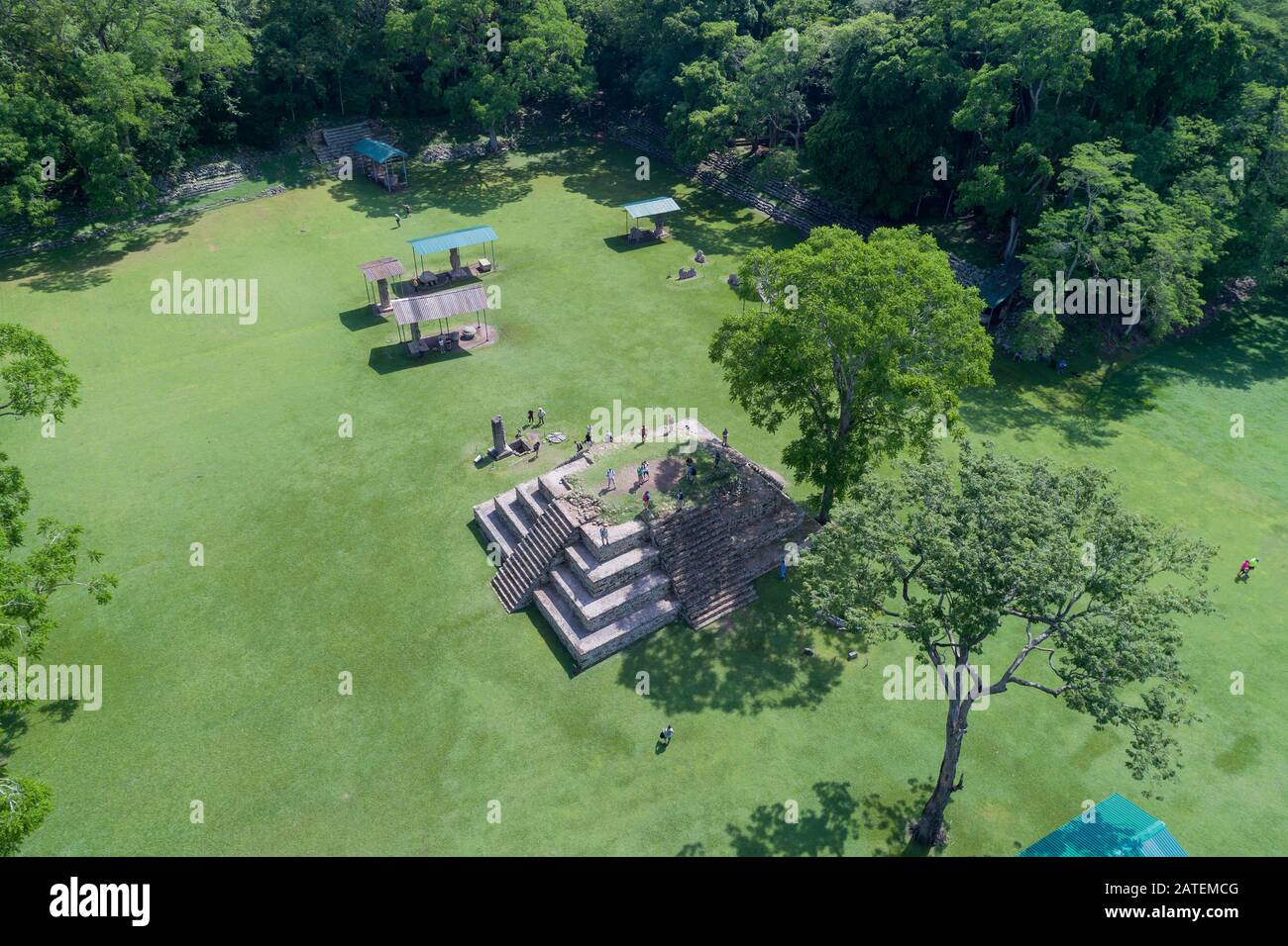 Aerial View of the excavation from the Maya Copan Ruins, Honduras Copan ...
