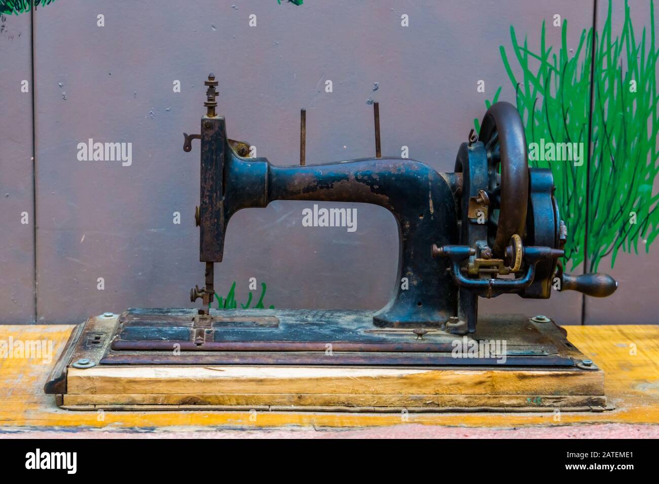 Metal sewing machine, Vintage equipment and hobby, Tailor background ...