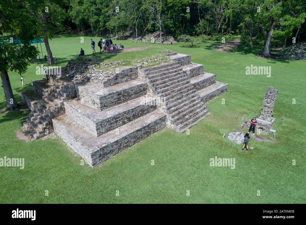 Aerial View of the excavation from the Maya Copan Ruins, Honduras Copan ...
