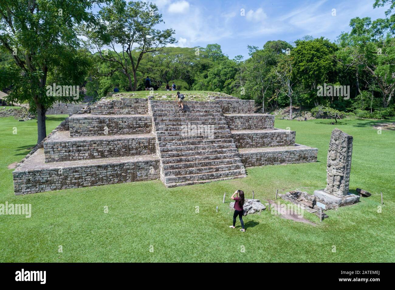 Aerial View of the excavation from the Maya Copan Ruins, Honduras Copan ...