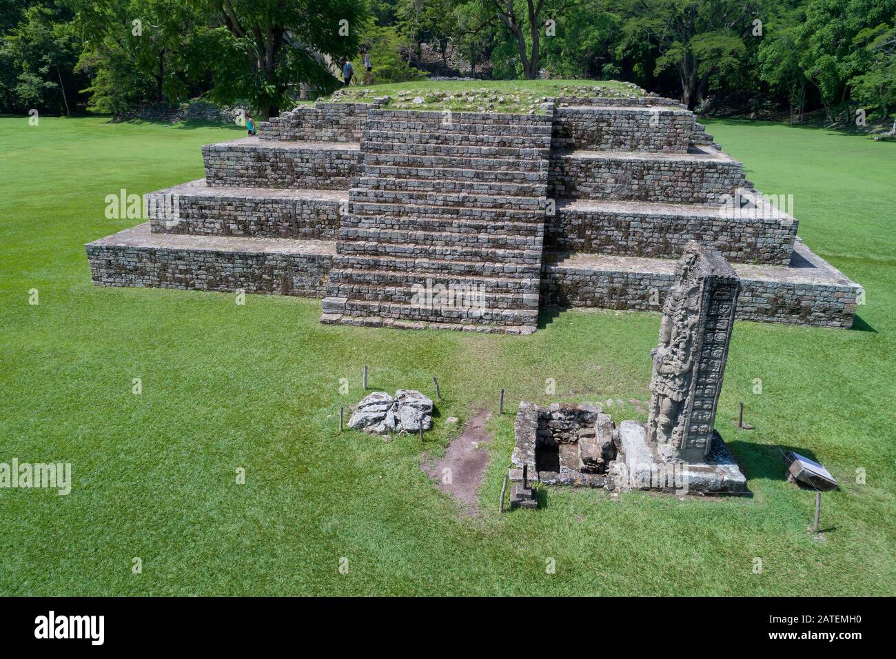 Aerial View of the excavation from the Maya Copan Ruins, Honduras Copan ...