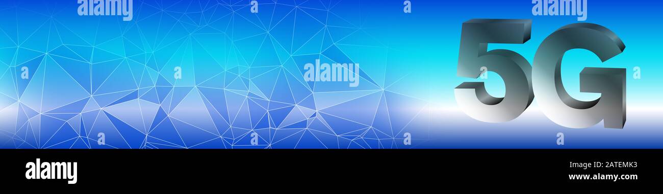 5G design banner, random connections 3d Stock Photo - Alamy