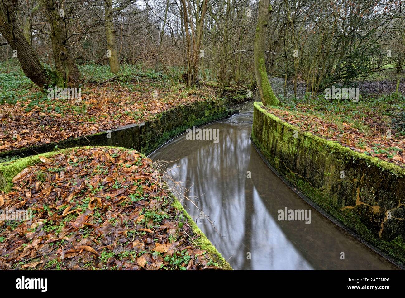Man made, water outlet,Mapperley reservoir,Ilkeston,derbyshire,England ...