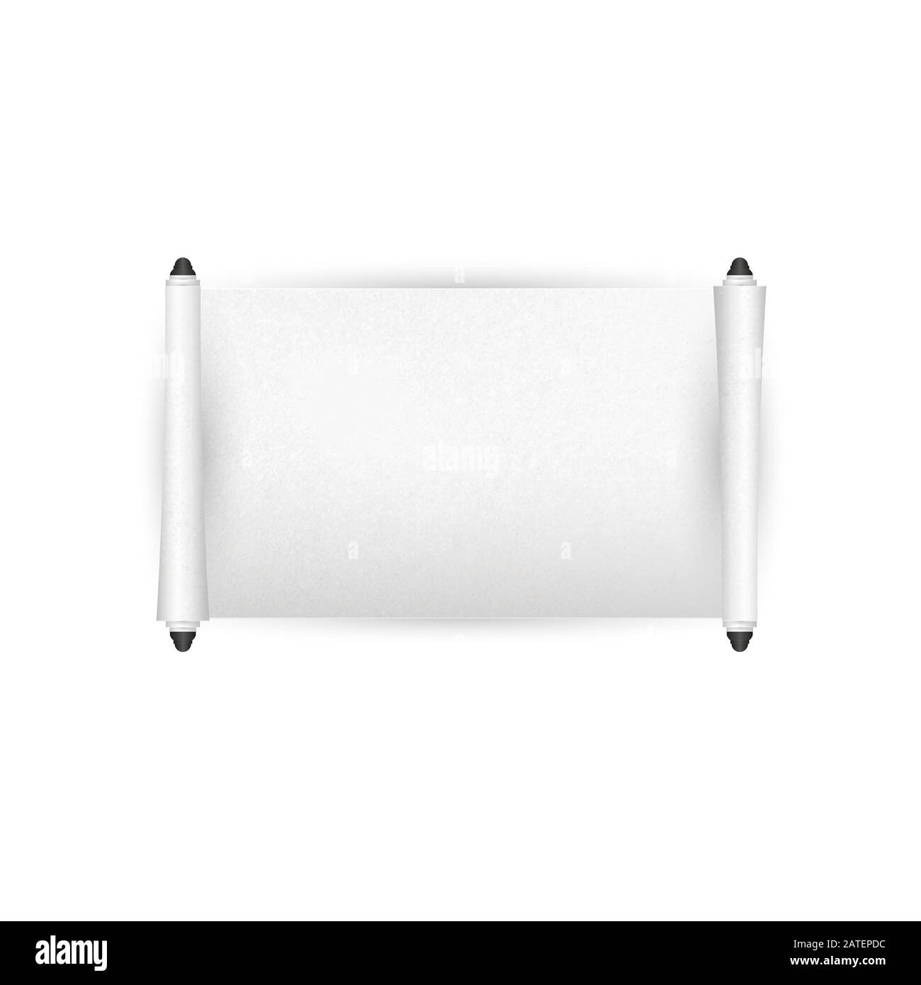 Old paper scroll. Textured paper scroll isolated on white background ...