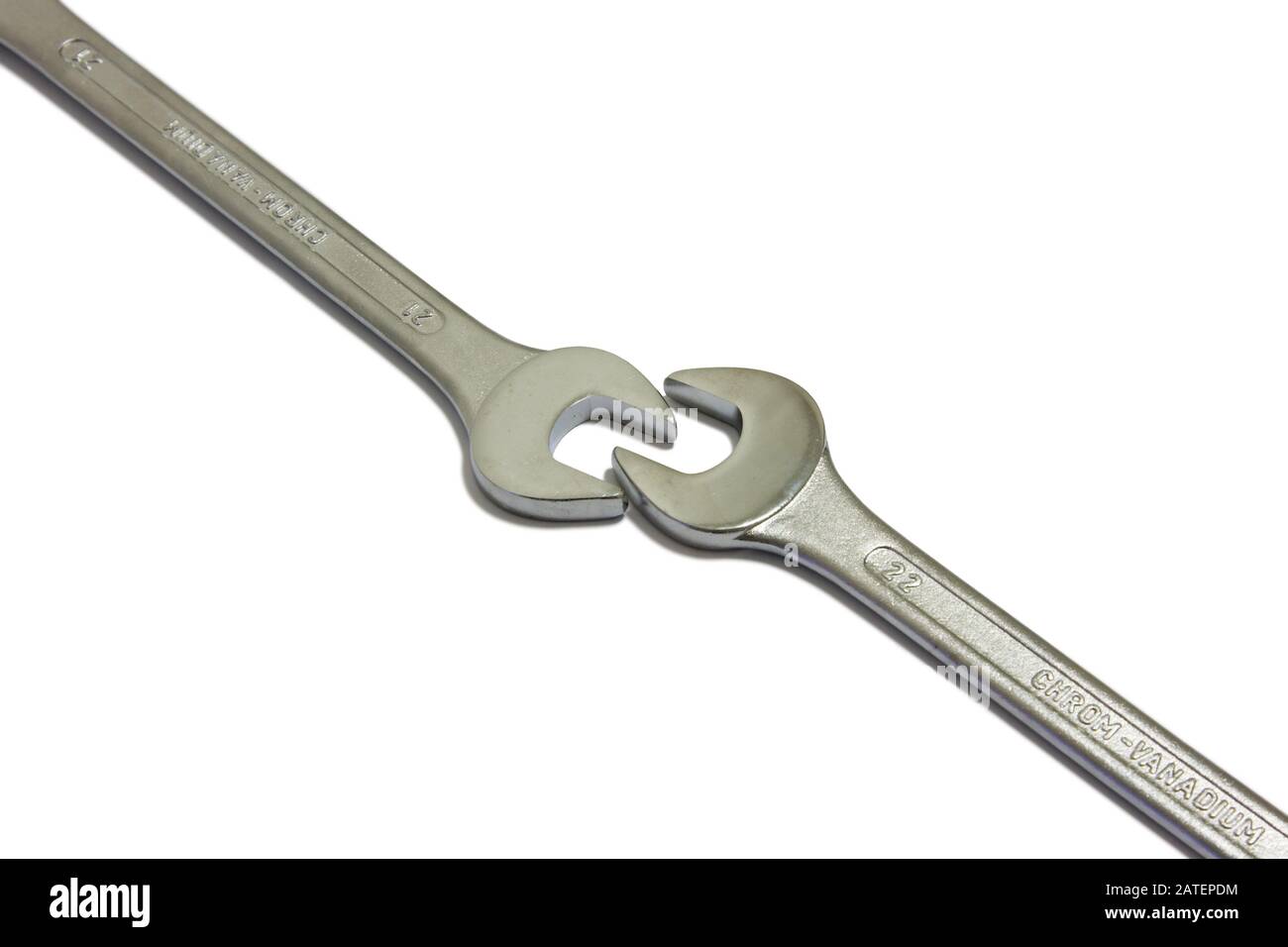 Two spanners composing a diagonal Stock Photo - Alamy