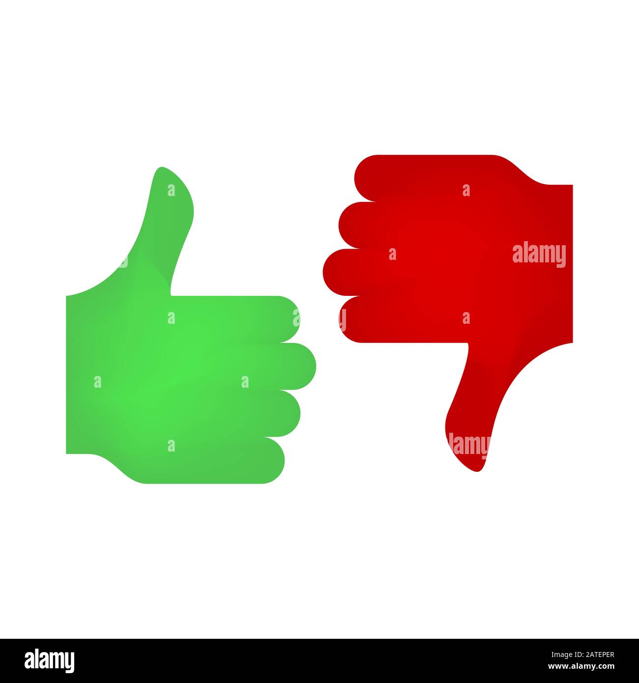 Thumb up, thumb down signs. Yes and no symbols. Like and dislike. Hands ...