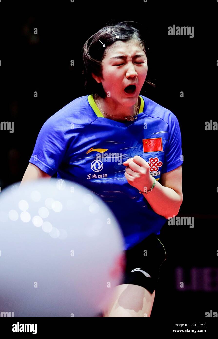 Magdeburg, Germany. 2nd Feb, 2020. Chen Meng of China celebrates during ...