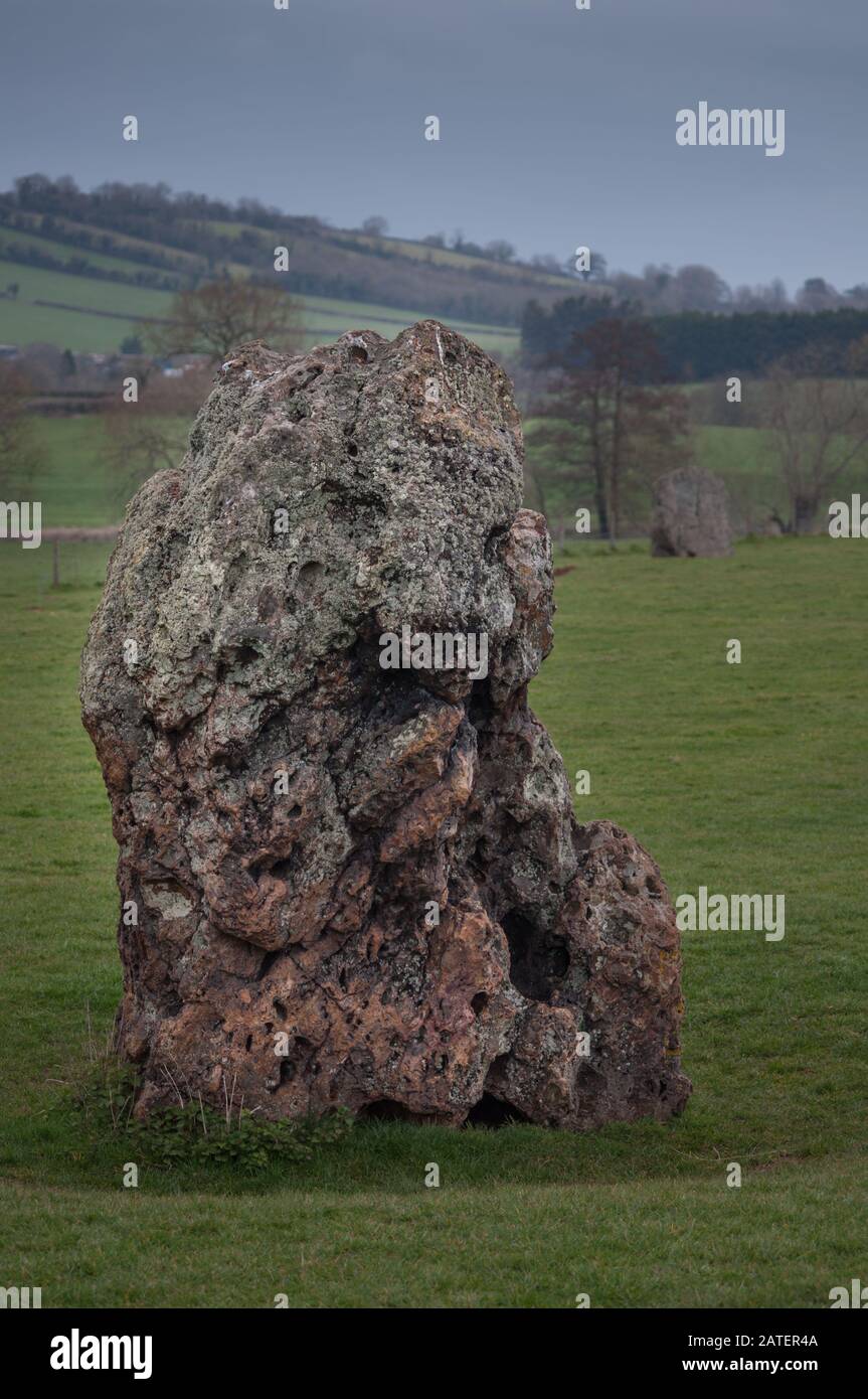 Standing Stone at Stanton Drew Circles And Cove, Somerset, England ...