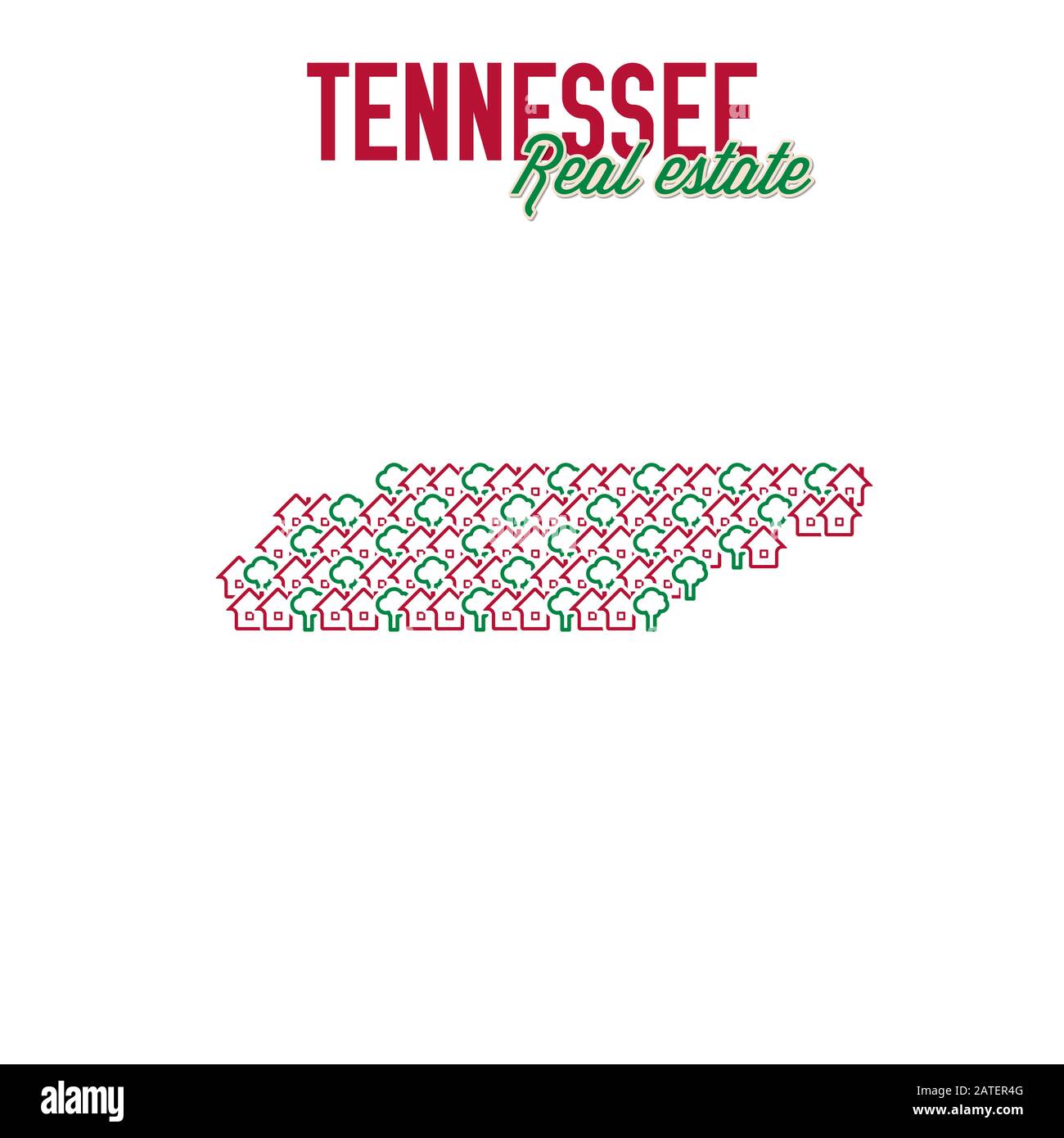 Tennessee real estate properties map. Text design. Tennessee US state ...